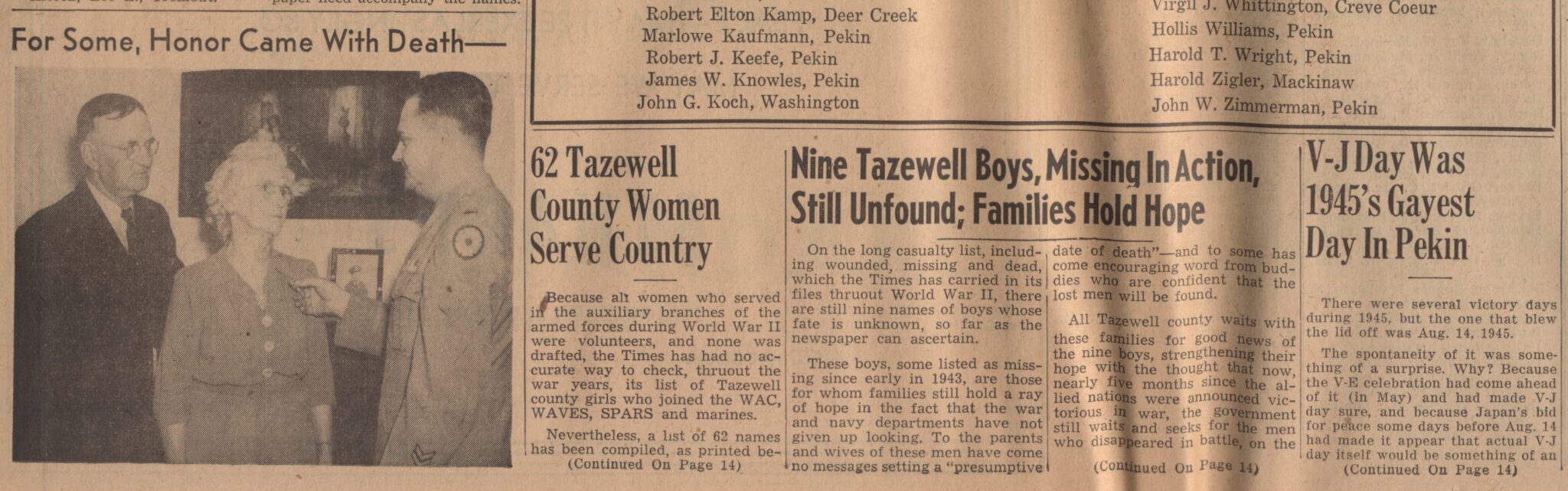 Tazewell County's World War II memories - Pekin Public Library