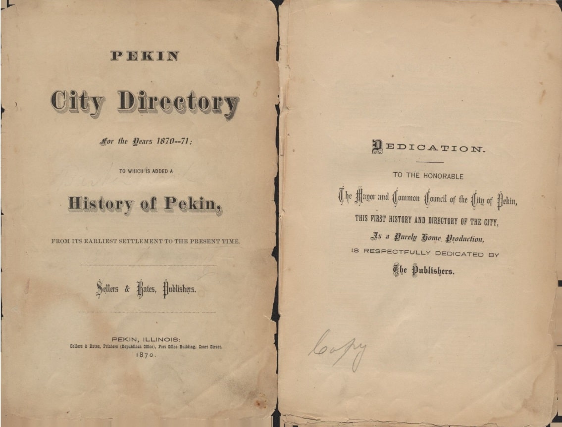 A brief history of Pekin history - Pekin Public Library